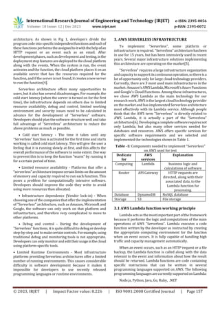 Comparative studies of Serverless architecture | PDF