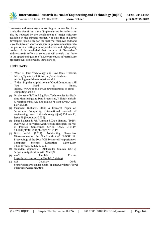Comparative studies of Serverless architecture | PDF