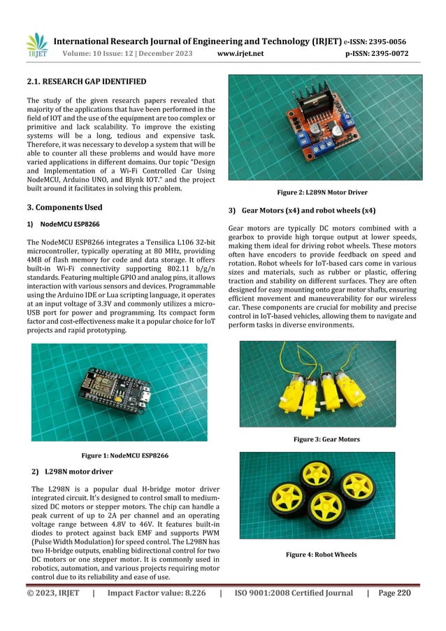 Design And Implementation Of A Wi Fi Controlled Car Using Nodemcu