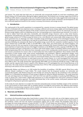 Techno-Economic Feasibility Study to Install 30 MW Grid-connected Wind ...