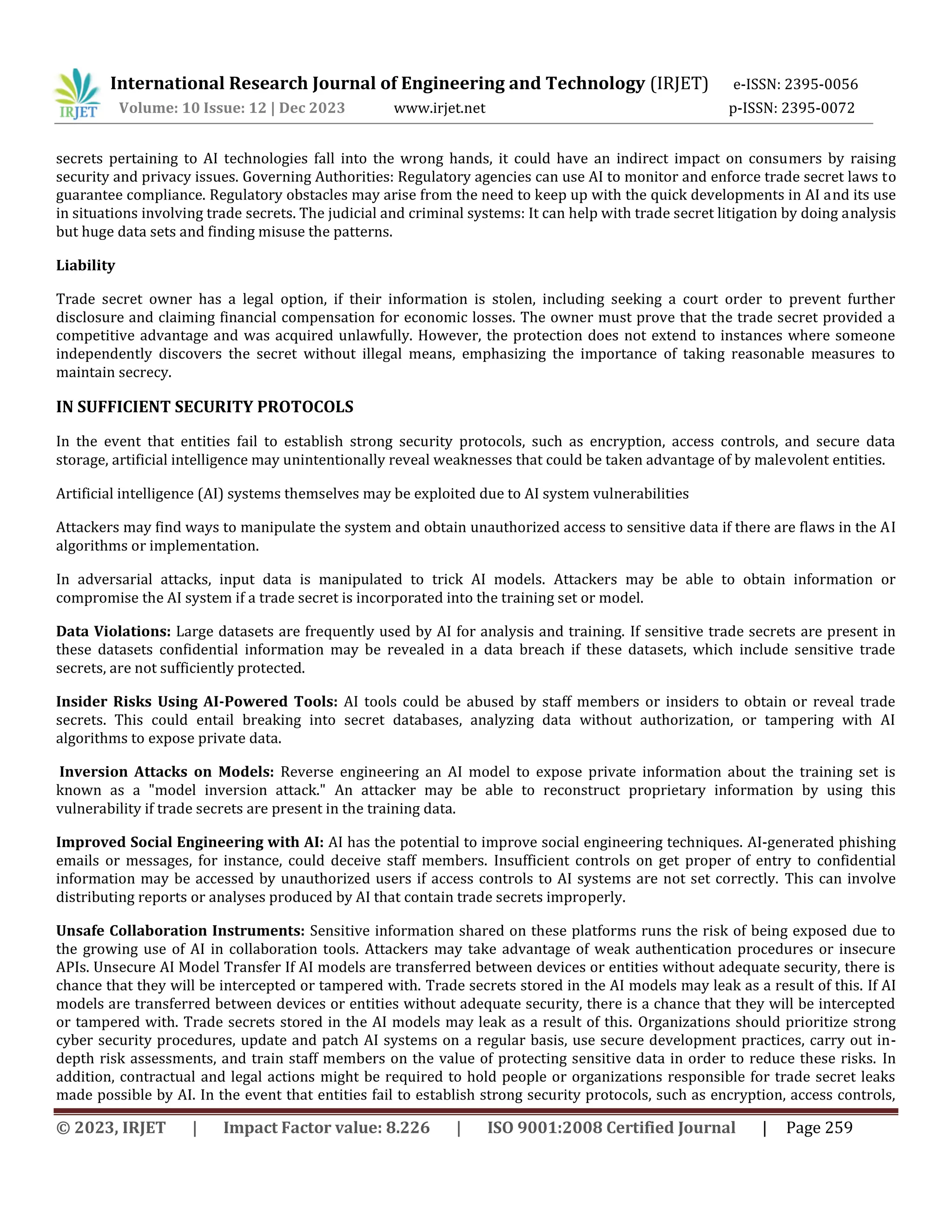 INTERPLAY OF ARTIFICIAL INTELLIGENCE ON TRADE SECRETS | PDF | Technology Industry | Industries