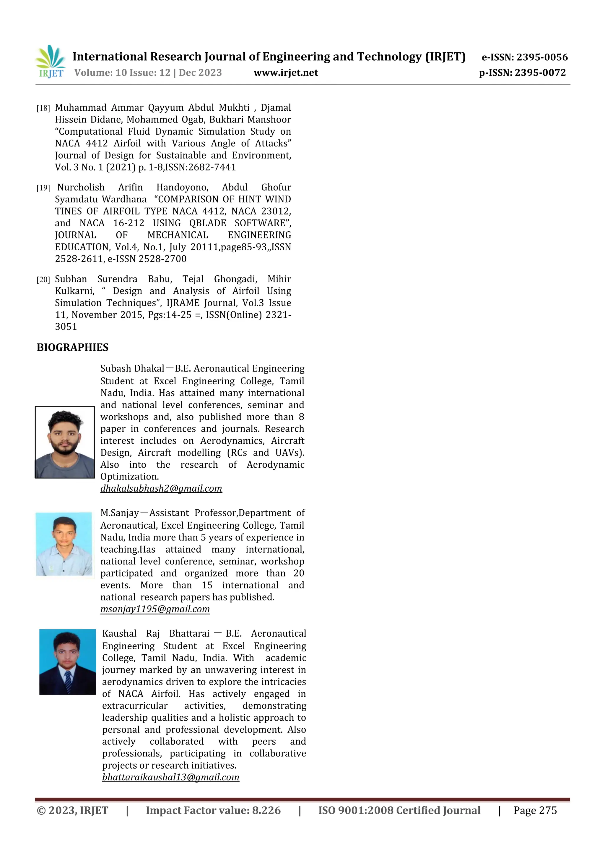 Computational Analysis of the Aerodynamic Performance of NACA 4412 and ...