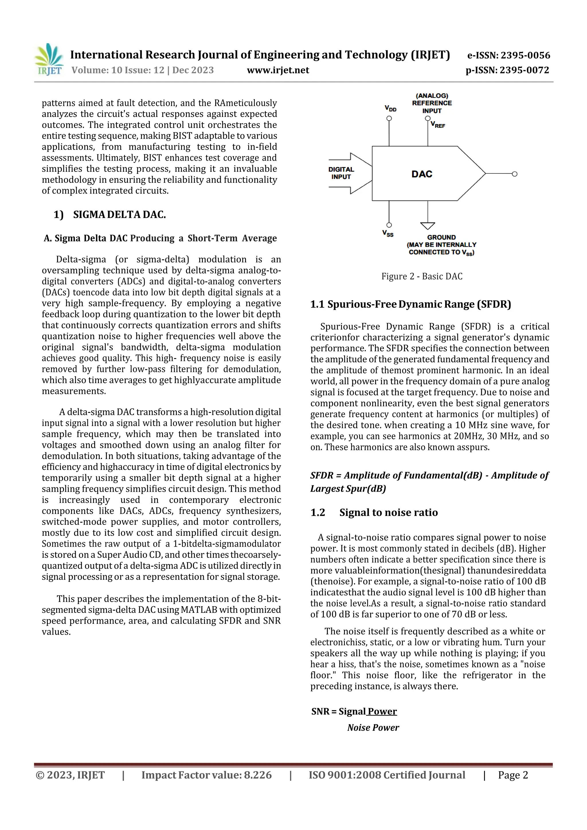 Segmented Sigma Delta DAC using Coarse and Fine Architecture | PDF