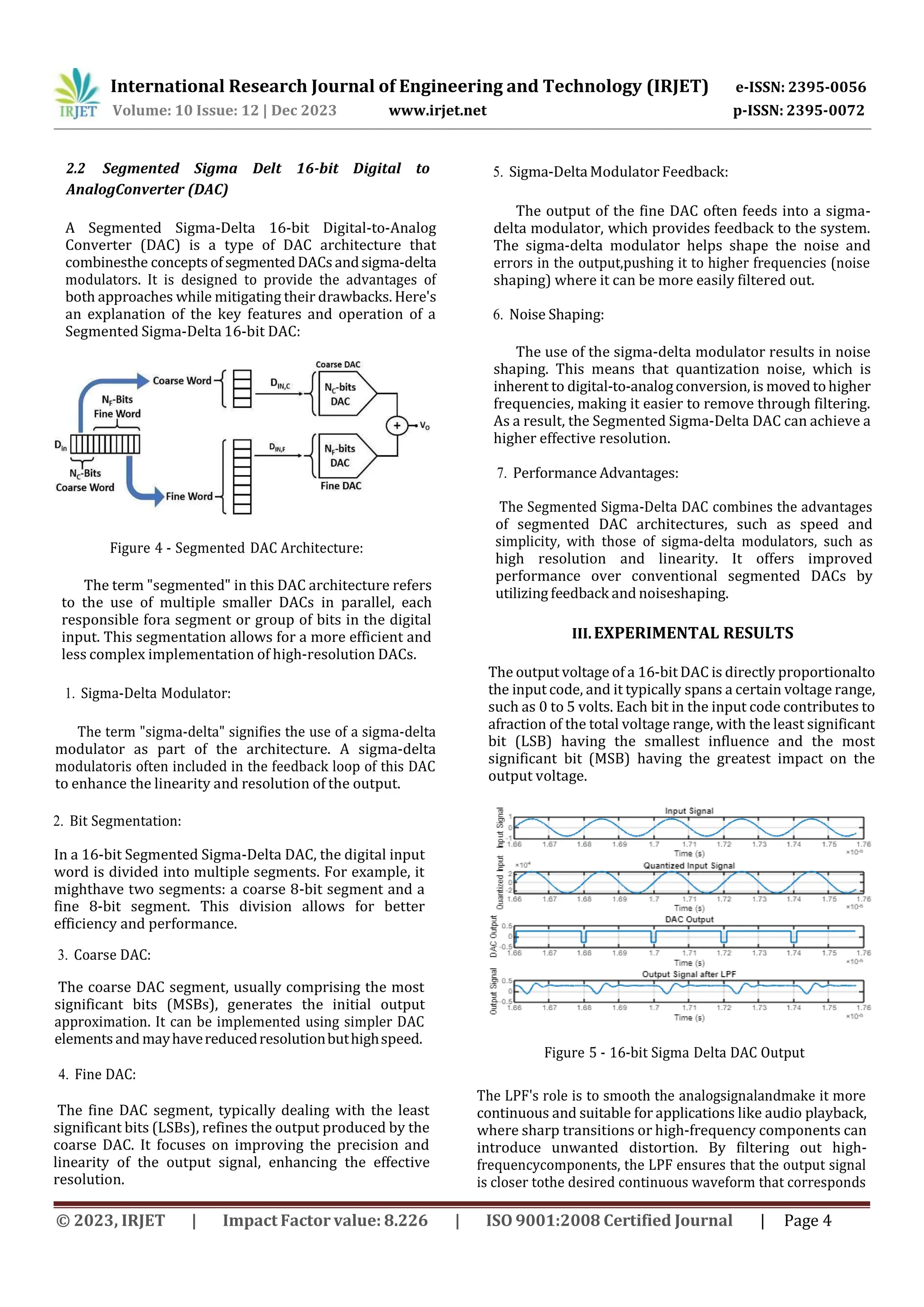 Segmented Sigma Delta DAC using Coarse and Fine Architecture | PDF