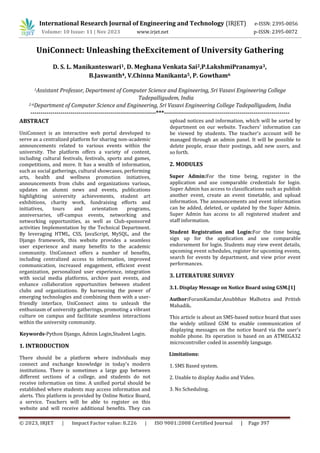 UniConnect: Unleashing theExcitement of University Gathering | PDF