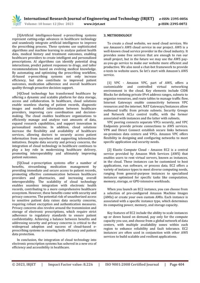 E-prescription In Healthcare System Using Cloud | PDF | Cloud Computing | Internet