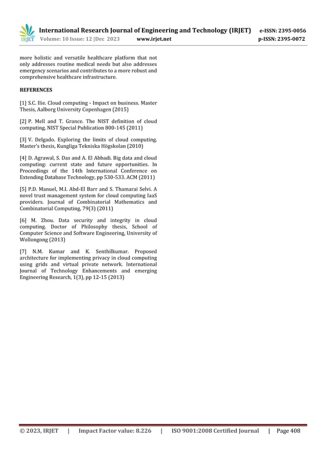 E-prescription In Healthcare System Using Cloud | PDF | Cloud Computing | Internet