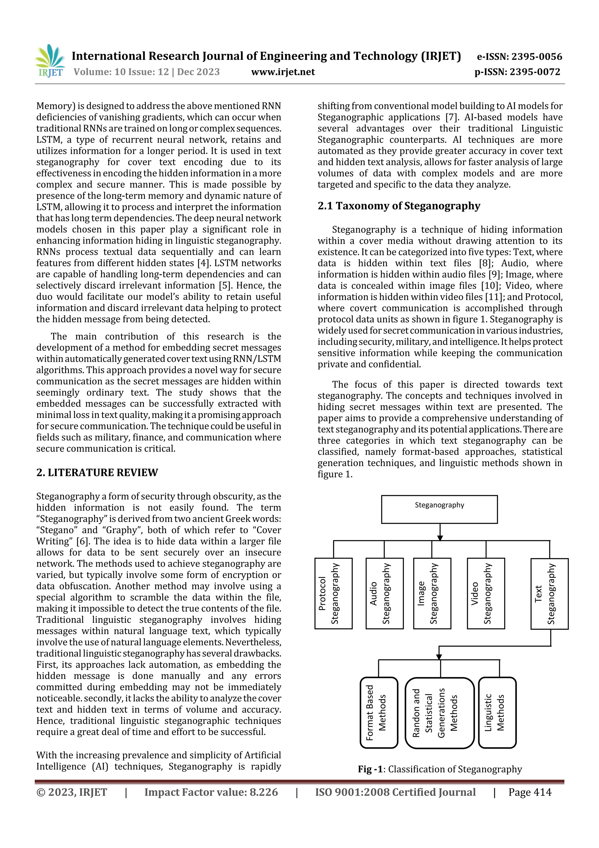 Automated Cover Text-based Linguistic Steganographic Model Using LSTM and Huffman Coding | PDF