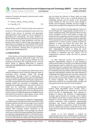 Automated Cover Text-based Linguistic Steganographic Model Using LSTM and Huffman Coding | PDF
