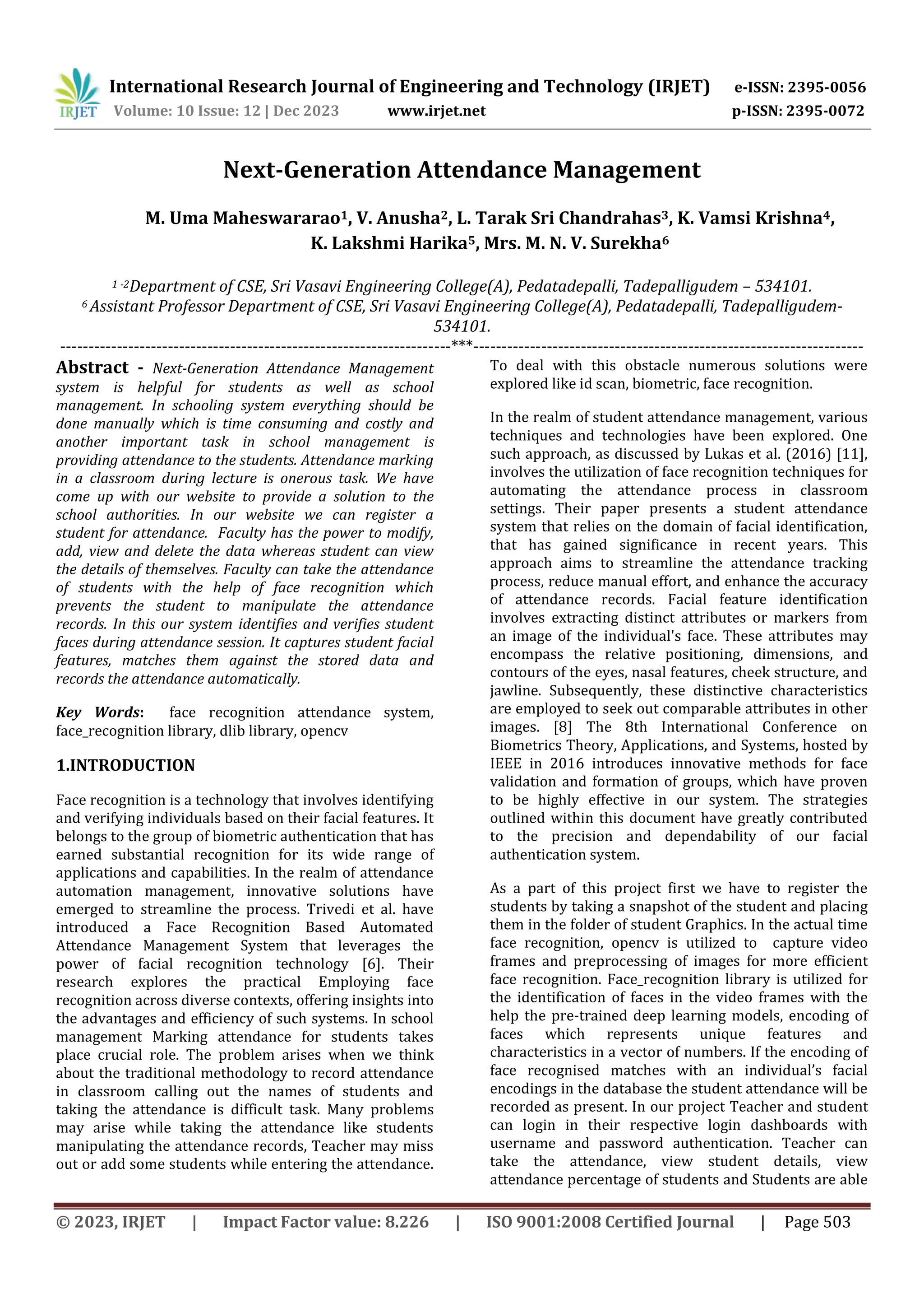 Next-Generation Attendance Management | PDF