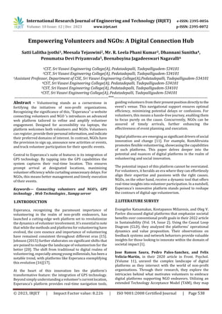 Empowering Volunteers and NGOs: A Digital Connection Hub | PDF