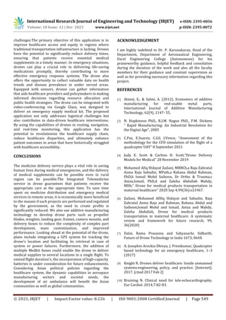 Design and Implementation of Drone Technology for Medical Supplement Delivery Services in Rural ...