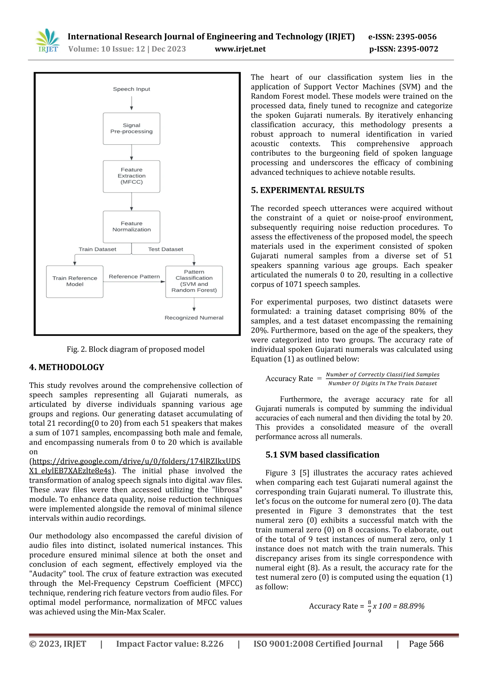 Speech-Based Recognition of Gujarati Numerals Using Supervised Learning | PDF