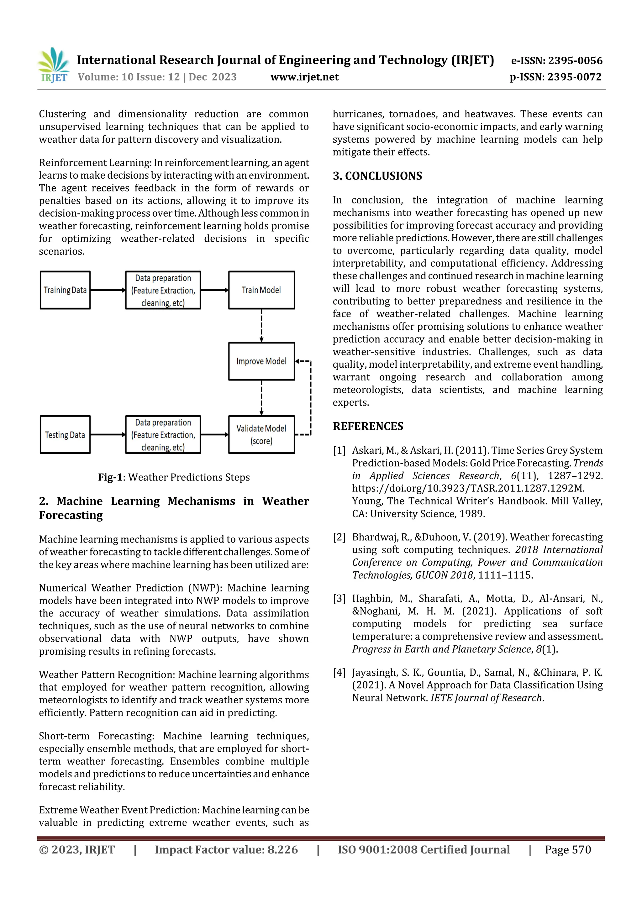 Weather Prediction: A comprehensive study of Machine learning techniques | PDF