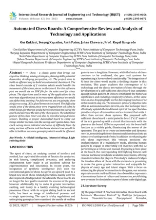Automated Chess Boards: A Comprehensive Review and Analysis of ...
