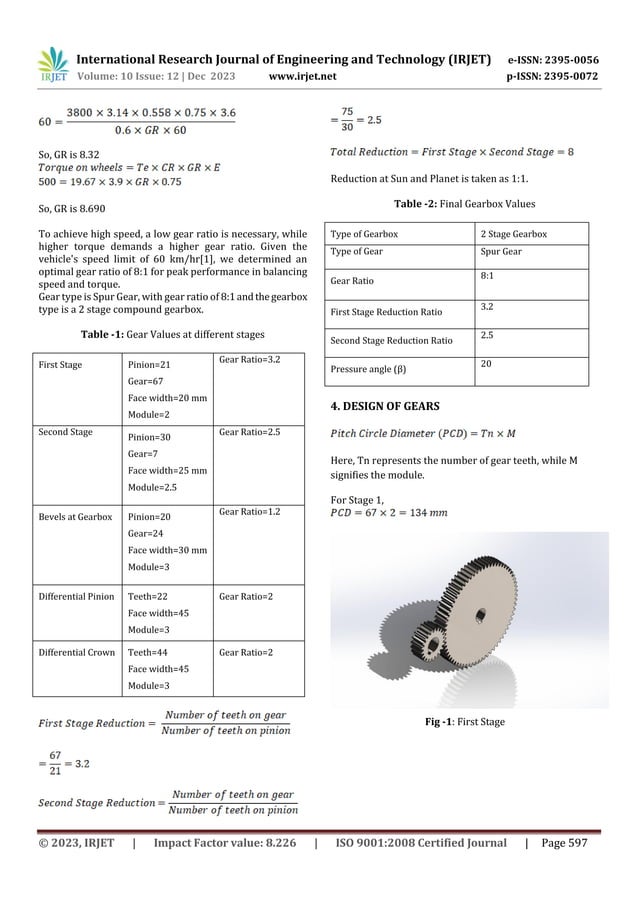 Design and Analysis of a 4 Wheel Drive Transmission for BAJA SAE | PDF ...