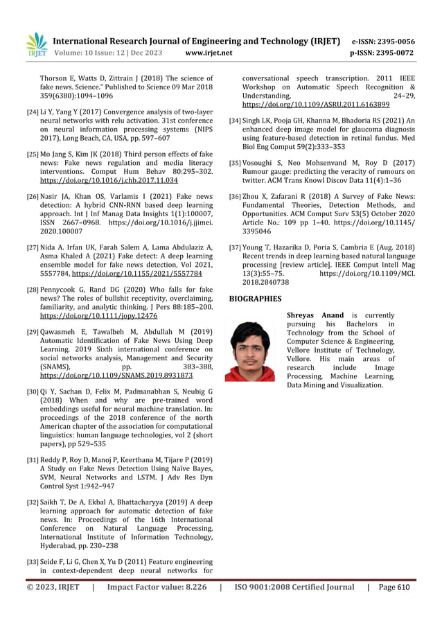 A Novel Approach To Fake News Detection Using Bi Directional Lstm Neural Network Model Pdf