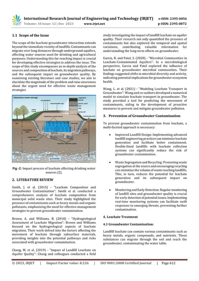 EFFECT OF LEACHATE ON GROUNDWATER | PDF | Indoor Environmental Quality ...