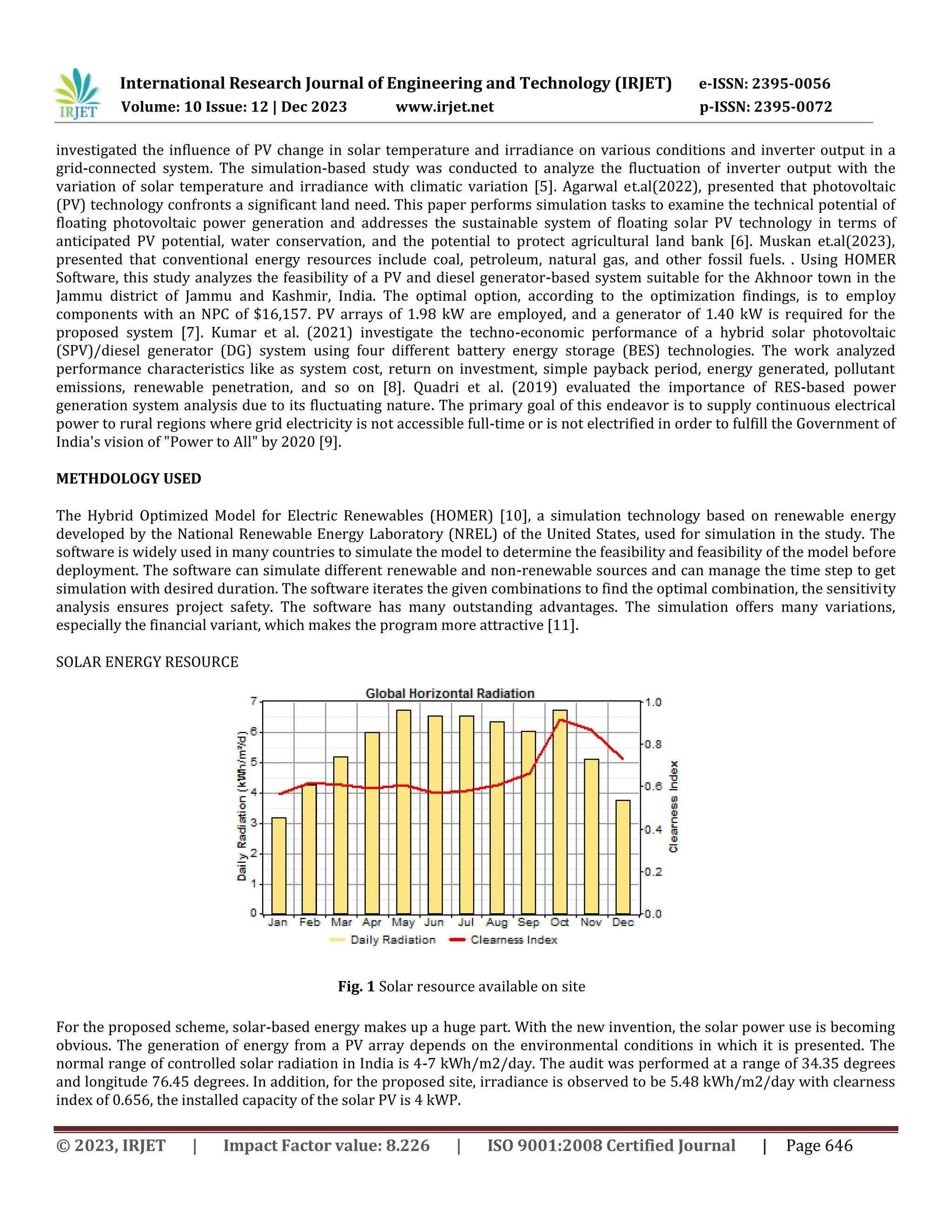 Techno economic analysis of SPV-DG hybrid model using HOMER | PDF | Power and Energy Industry ...