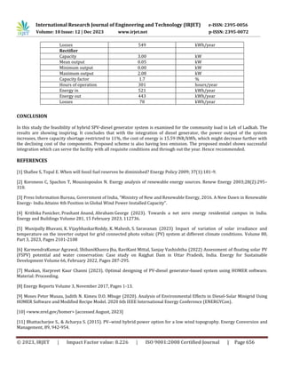 Techno economic analysis of SPV-DG hybrid model using HOMER | PDF