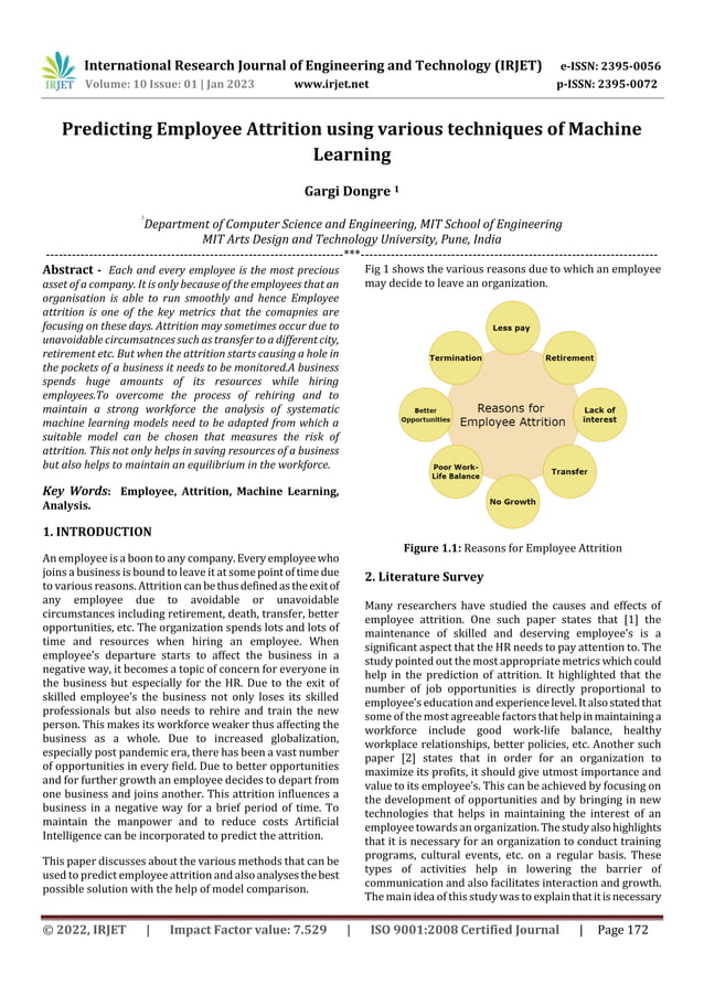 Predicting Employee Attrition using various techniques of Machine Learning | PDF