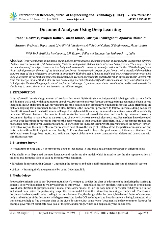 Document Analyser Using Deep Learning | PDF | Desktop Publishing | Computer Software and ...