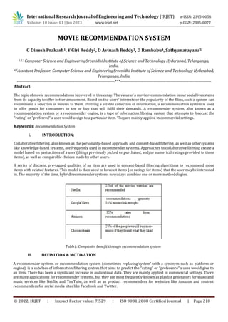 MOVIE RECOMMENDATION SYSTEM | PDF