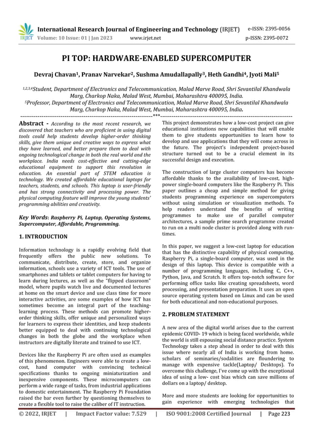 PI TOP: HARDWARE-ENABLED SUPERCOMPUTER | PDF