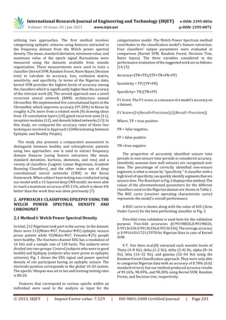Different Approaches for the Detection of Epilepsy and Schizophrenia Using EEG Signal Analysis | PDF