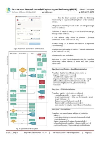 Online Voting System Using Blockchain Technology | PDF
