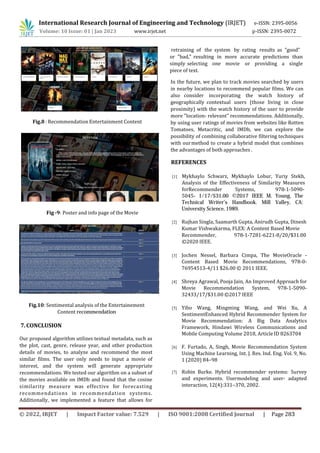 ENTERTAINMENT CONTENT RECOMMENDATION SYSTEM USING MACHINE LEARNING | PDF