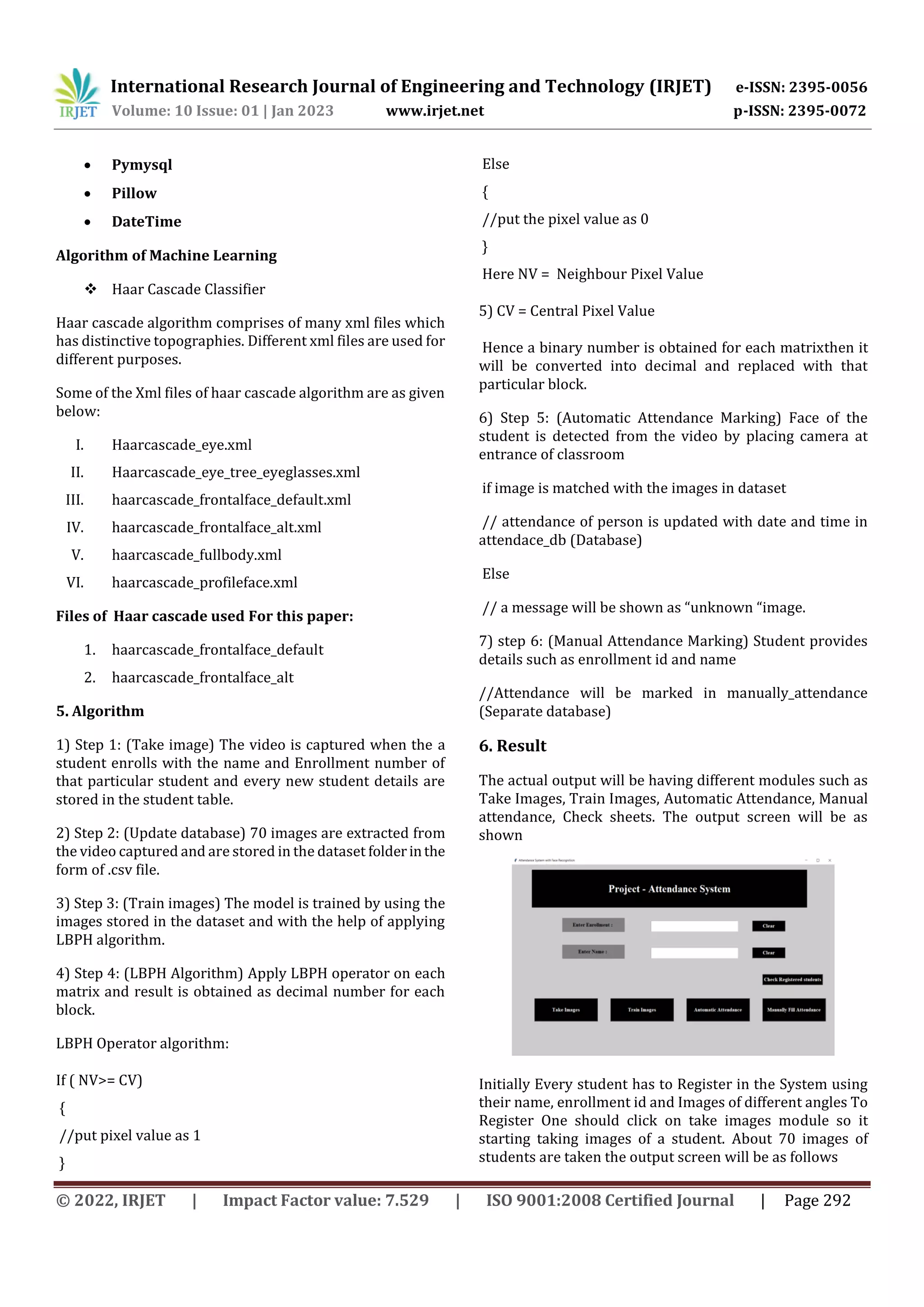 Development of an Automatic & Manual Class Attendance System using Haar ...