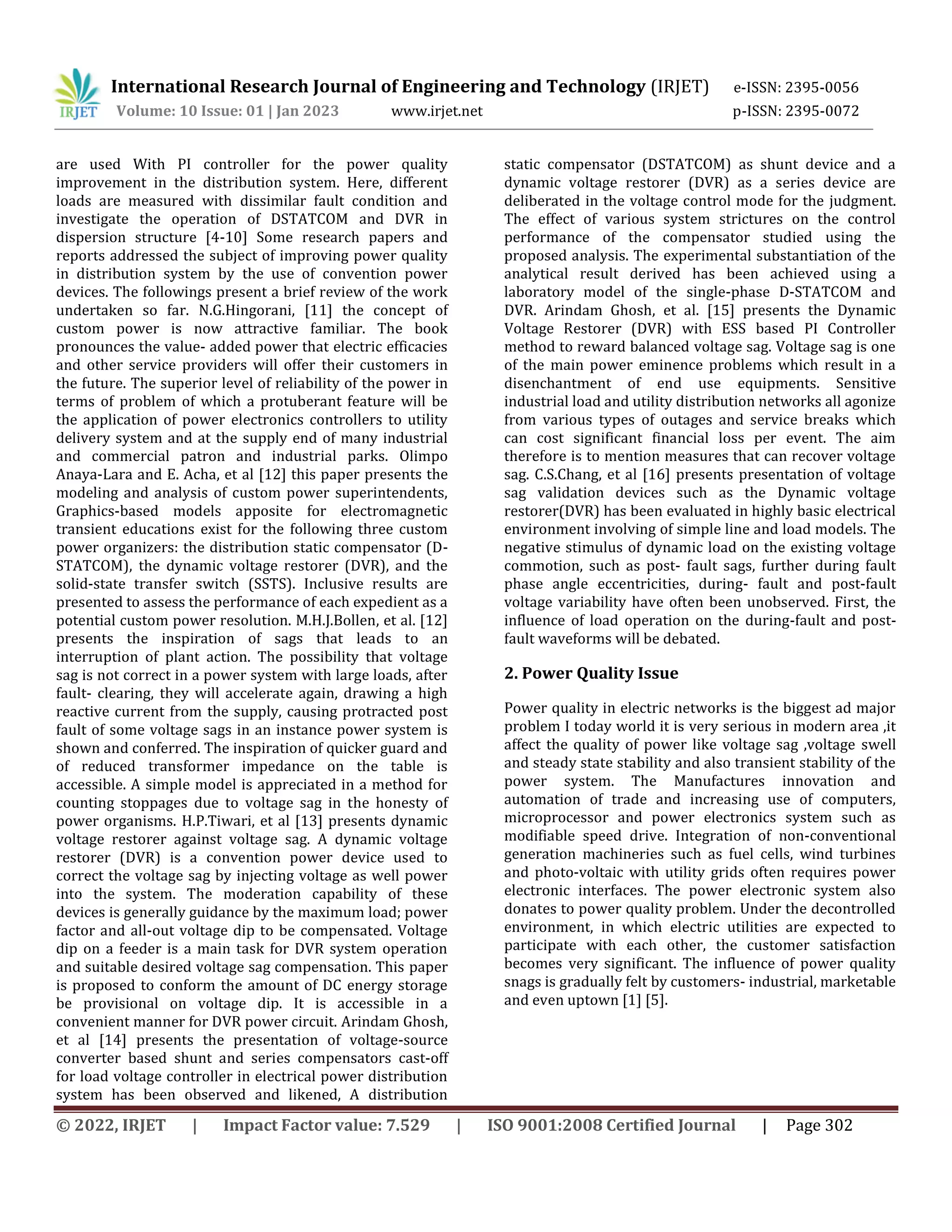 Power Quality Improvement Using Dvr Dynamic Voltage Restorer Of Power Distribution Network Pdf