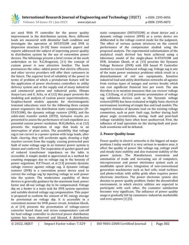 Power Quality Improvement Using DVR (Dynamic Voltage Restorer) of Power Distribution Network ...