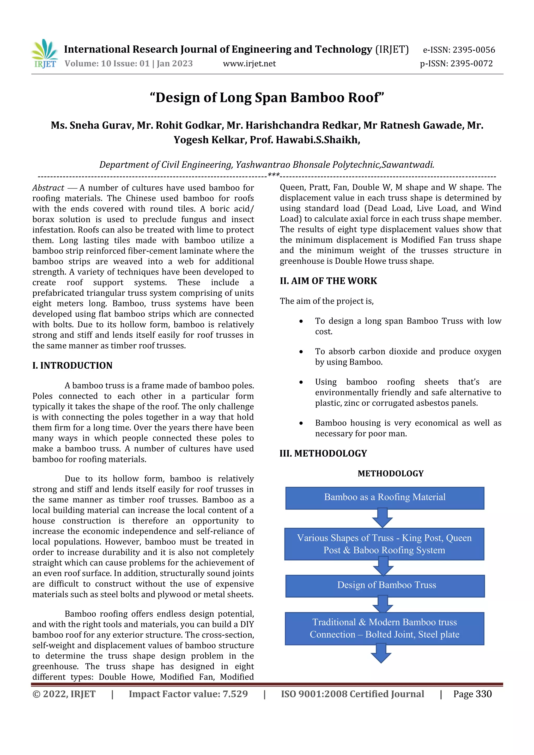 Design of Long Span Bamboo Roof | PDF