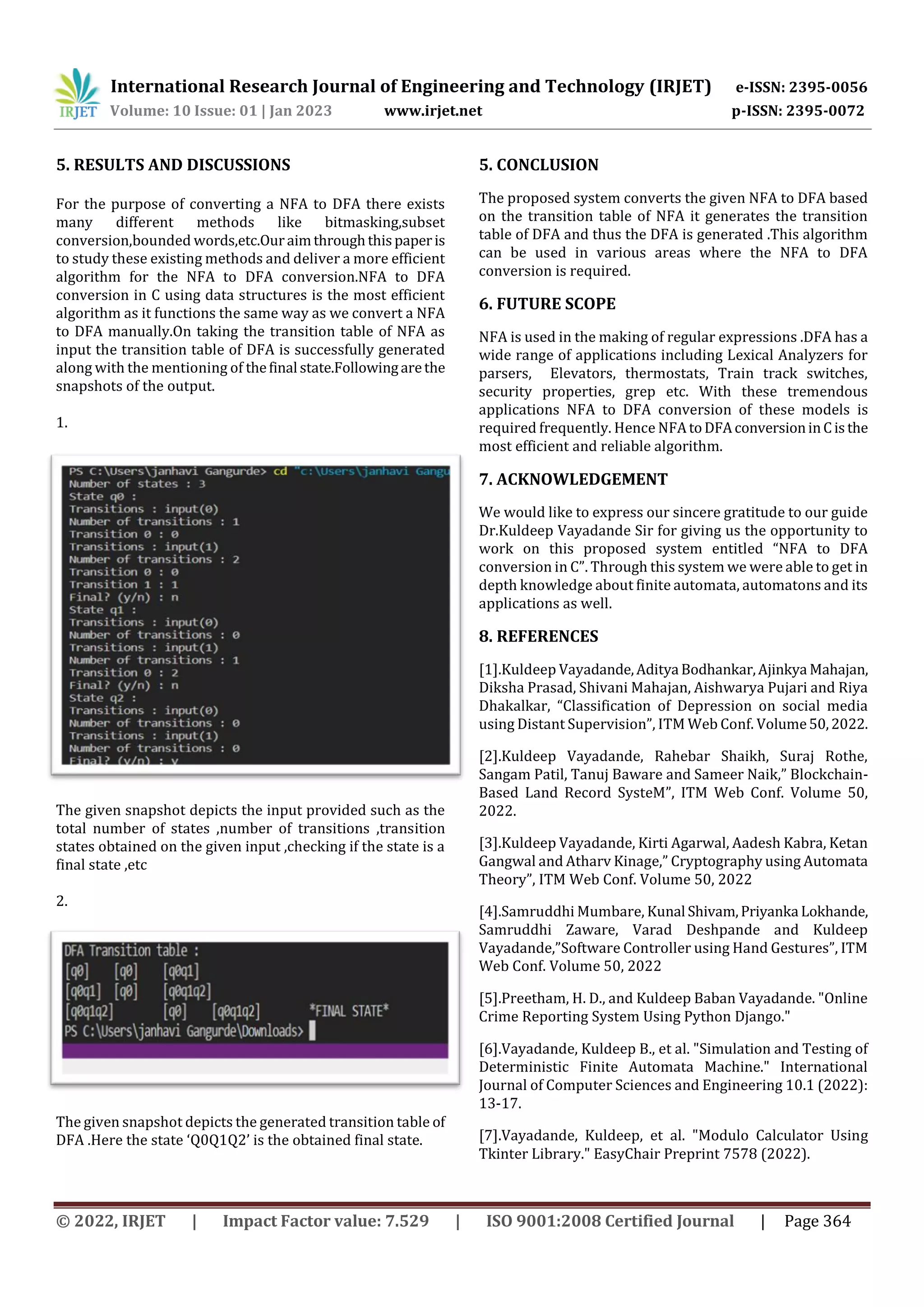 NFA to DFA conversion in C | PDF