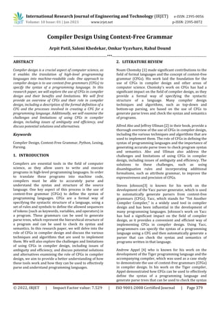 Compiler Design Using Context-Free Grammar | PDF