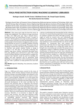 YOGA POSE DETECTION USING MACHINE LEARNING LIBRARIES | PDF