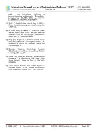 IDENTIFICATION OF DIFFERENT SPECIES OF IRIS FLOWER USING MACHINE ...
