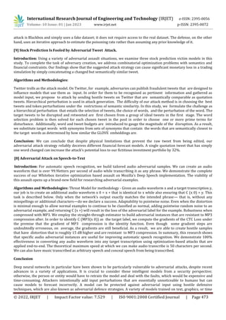 Survey of Adversarial Attacks in Deep Learning Models | PDF