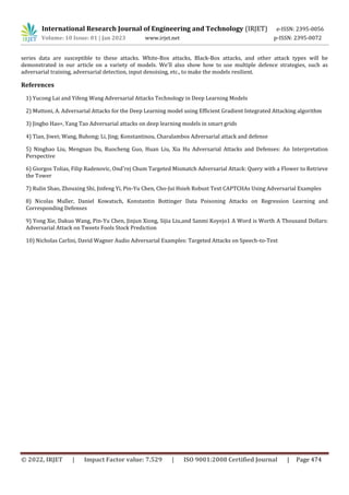 Survey of Adversarial Attacks in Deep Learning Models | PDF