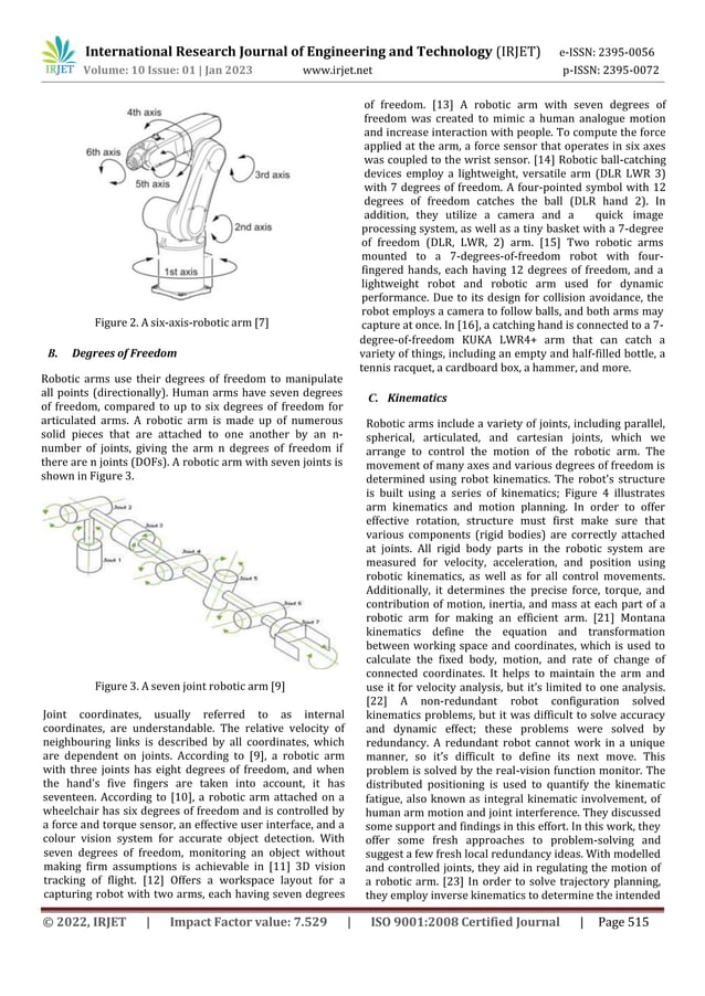 Assessment of Robotic Arm and it’s Parameters | PDF | Robotics | Technology & Computing