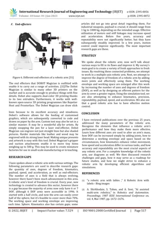 Assessment of Robotic Arm and it’s Parameters | PDF | Robotics | Technology & Computing
