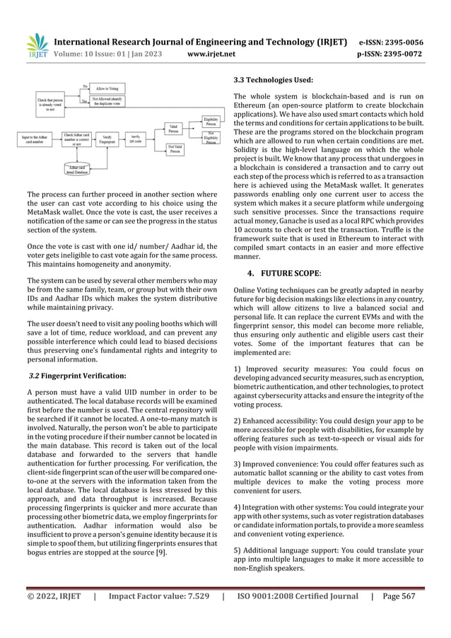 Online Voting System Using Fingerprint sensor and Blockchain | PDF | Internet | Computing