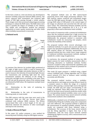 TURBIDITY MEASUREMENT USING NIR DIGITAL CAMERAS AND GOOGLE EARTH ENGINE: A review | PDF