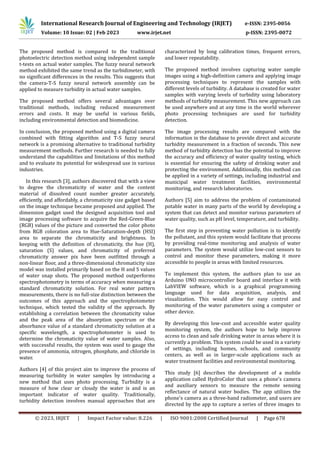 TURBIDITY MEASUREMENT USING NIR DIGITAL CAMERAS AND GOOGLE EARTH ENGINE: A review | PDF