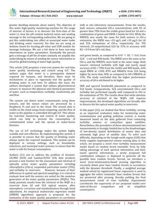 TURBIDITY MEASUREMENT USING NIR DIGITAL CAMERAS AND GOOGLE EARTH ENGINE: A review | PDF