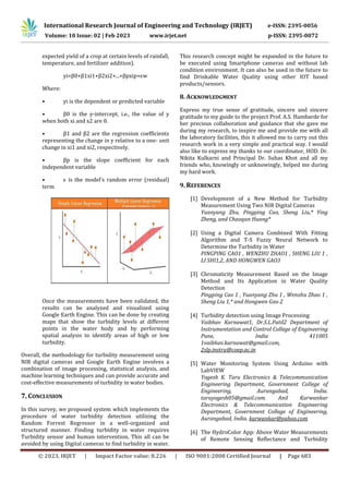 TURBIDITY MEASUREMENT USING NIR DIGITAL CAMERAS AND GOOGLE EARTH ENGINE: A review | PDF