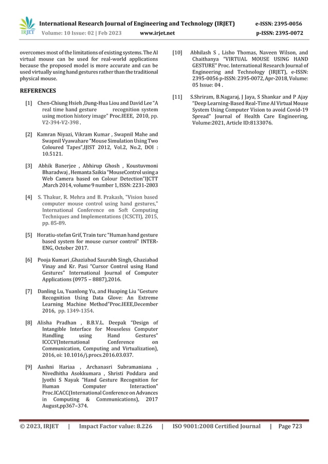 Virtual Mouse Control Using Hand Gesture Recognition