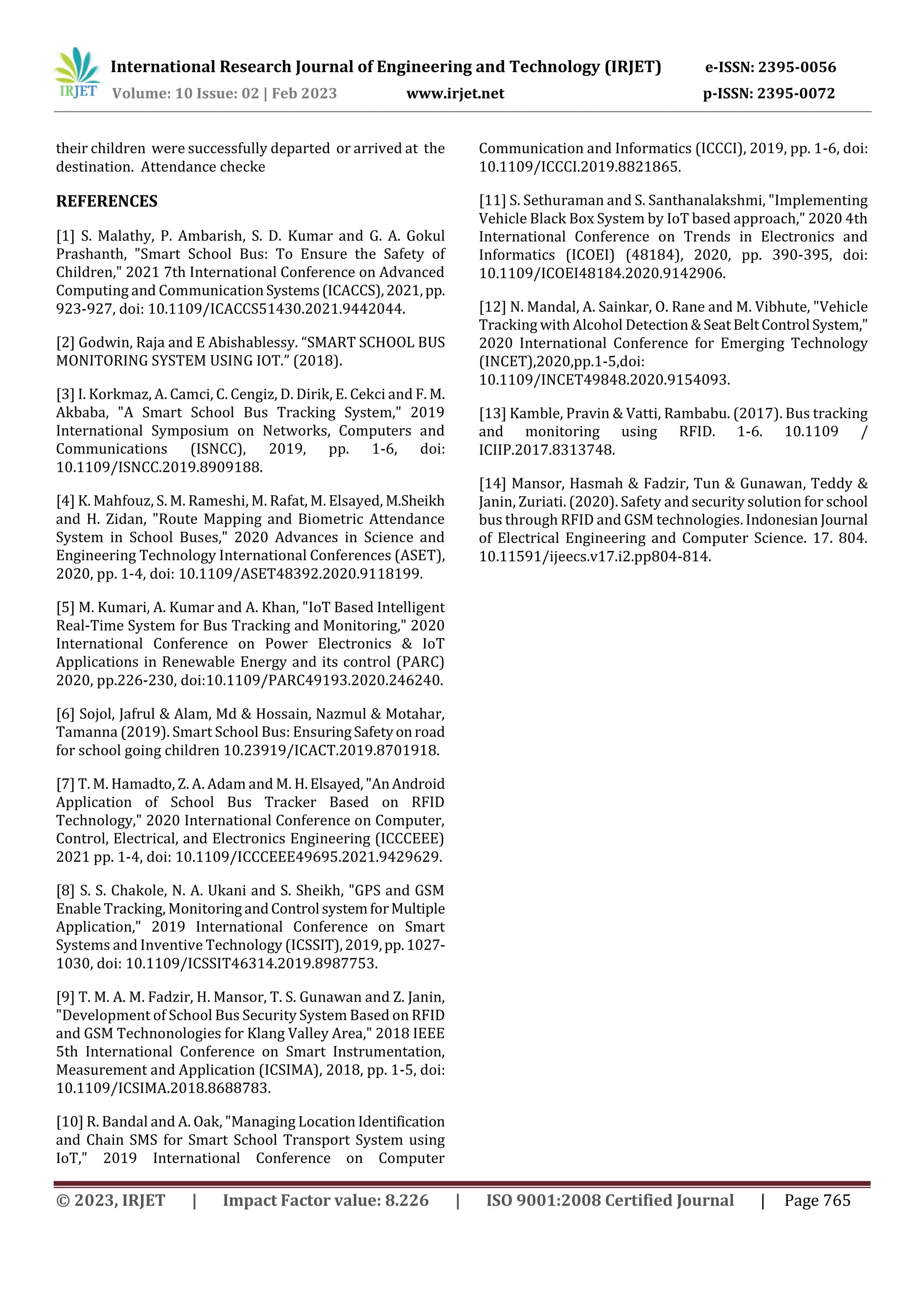 A Review on Safety Management System in School Bus | PDF